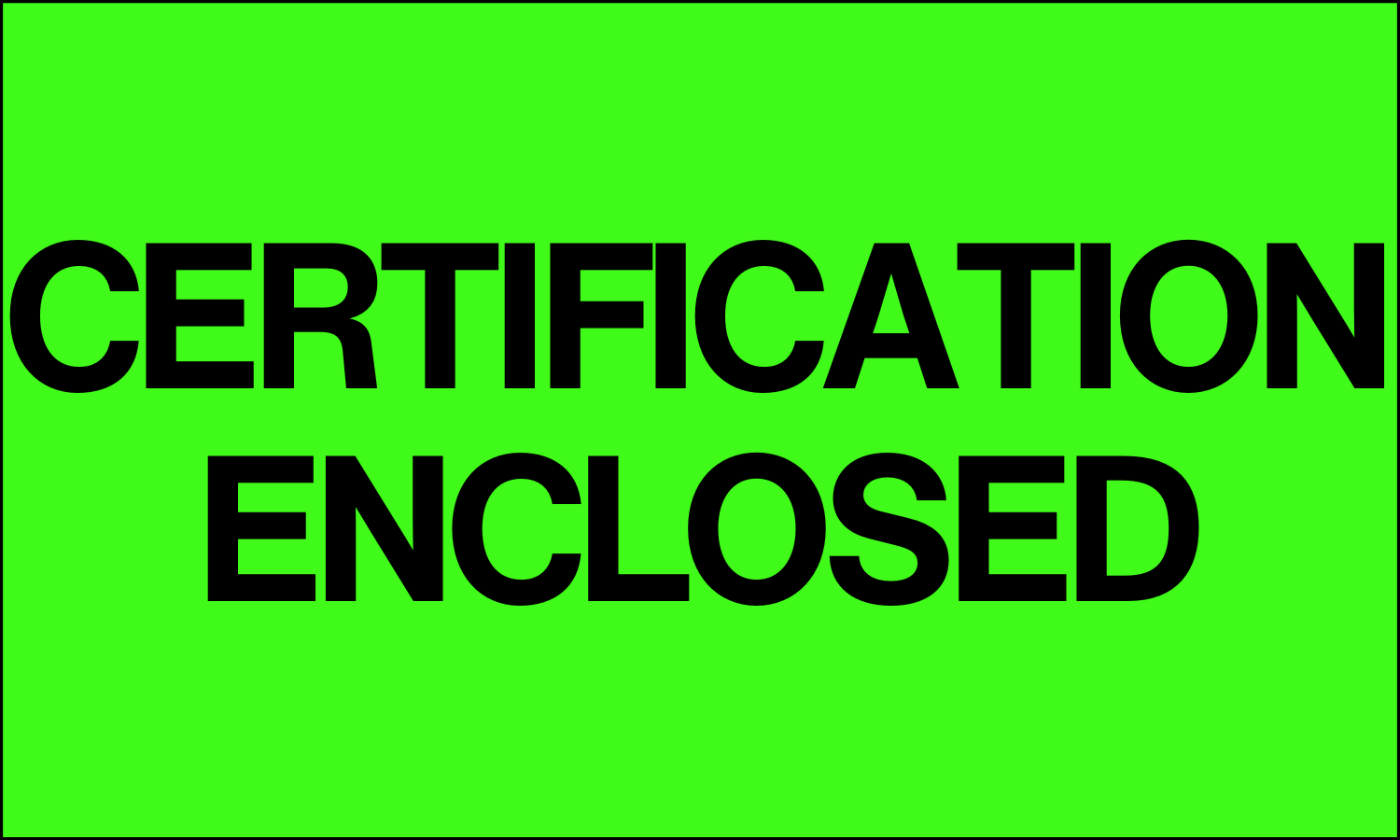 Certification Enclosed Labels | StickerJet